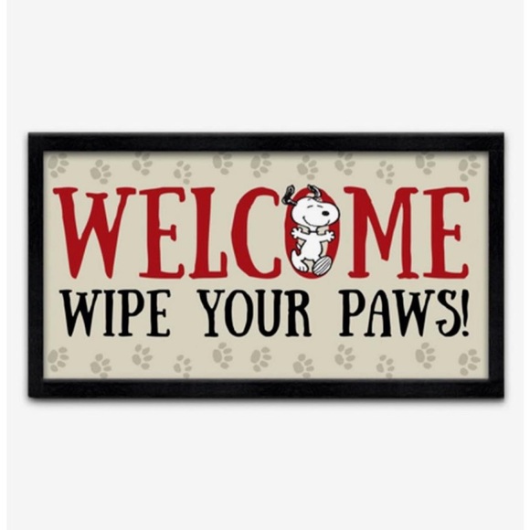 Peanuts | Wall Decor | Snoopy Welcome Wipe Your Paws Sign | Poshmark